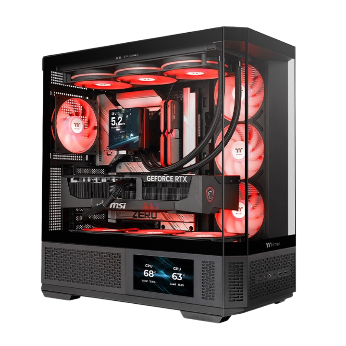 Thermaltake View 370 Tempered Glass ARGB Mid Tower Case - Black - CA ...