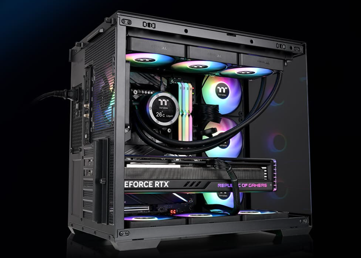 Thermaltake View 380 Tempered Glass ARGB Mid Tower Case Black Edition ...