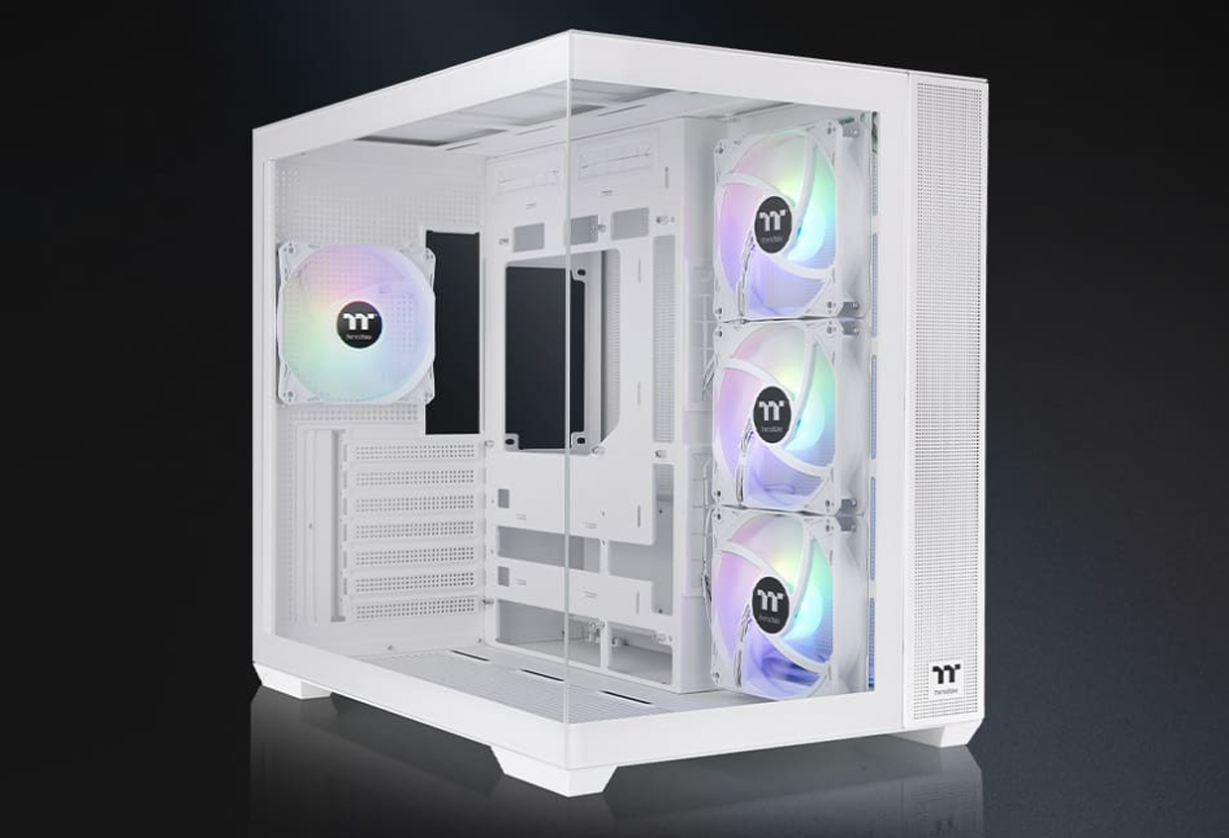 Thermaltake View 380 Tempered Glass ARGB Mid Tower Case Snow White ...