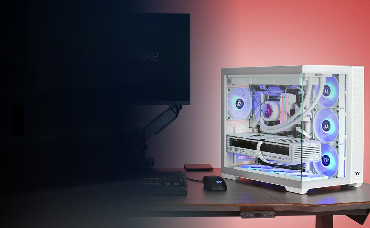 Thermaltake View 380 Tempered Glass ARGB Mid Tower Case Snow White ...