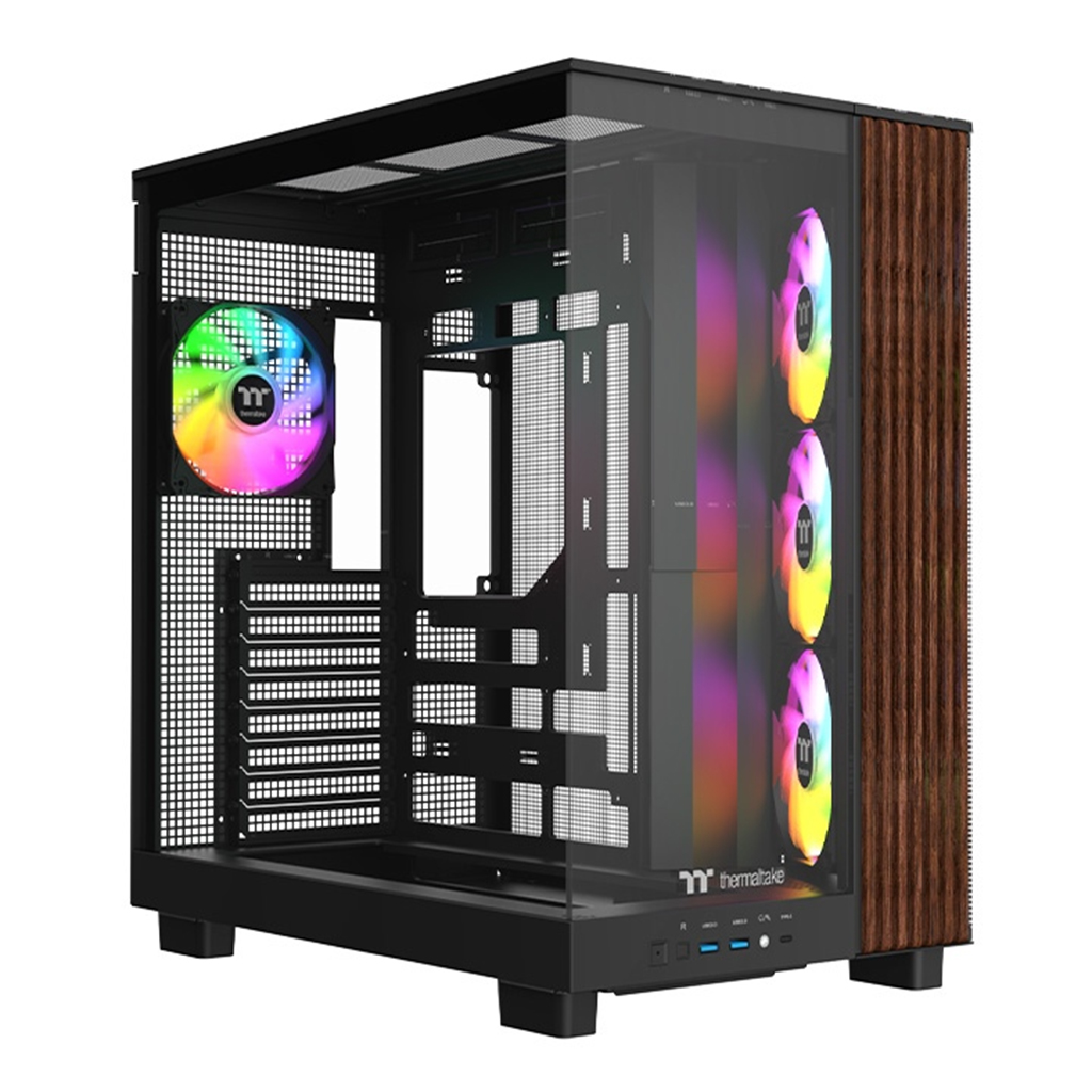 Thermaltake View 380 XL WS ARGB Mid Tower Case Black Wood Edition - CA ...