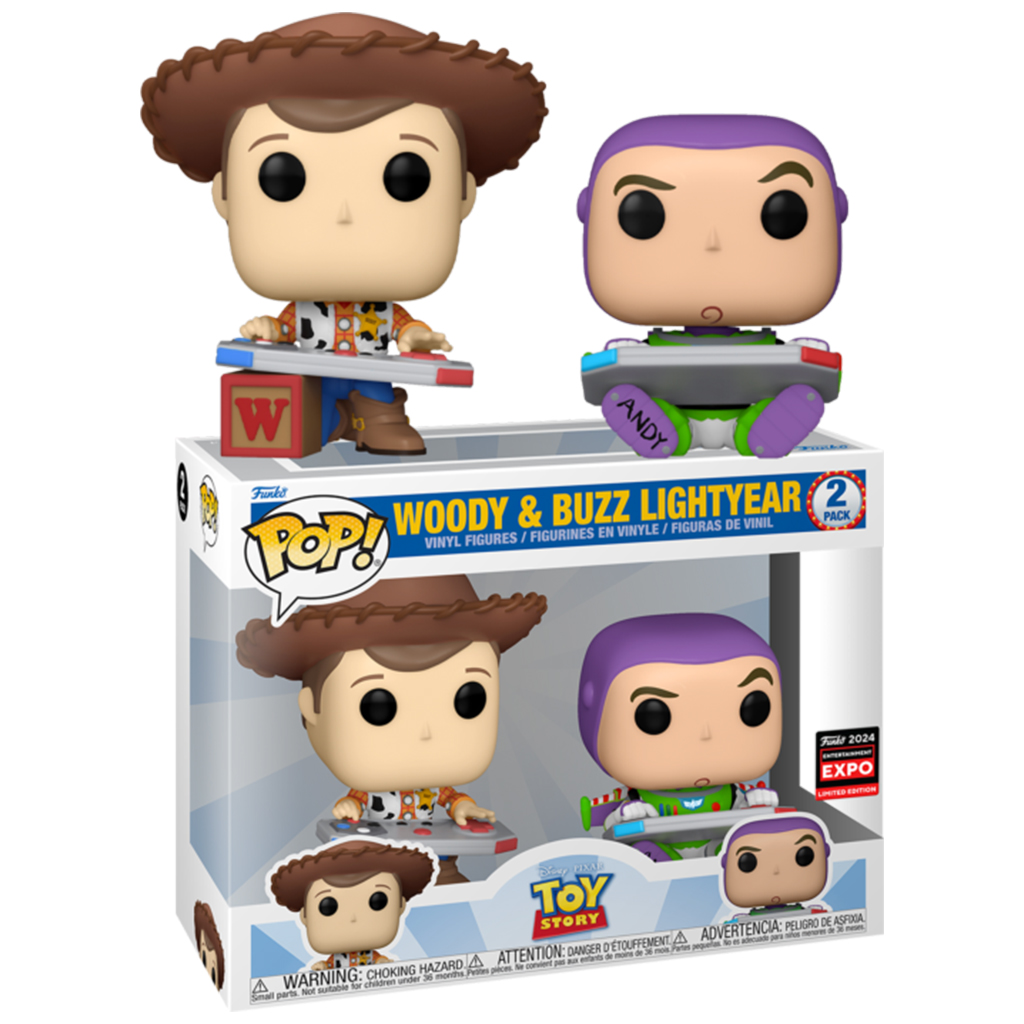 Toy Story Woody Buzz Lightyear Pop Vinyl 2 Pack 2024 Expo Exclusive FUN76830 Mwave