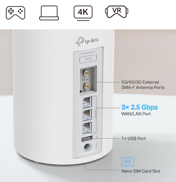 TP-Link Deco BE65-5G 5G BE9300 Tri-Band Whole Home Mesh Wi-Fi 7 Gateway ...