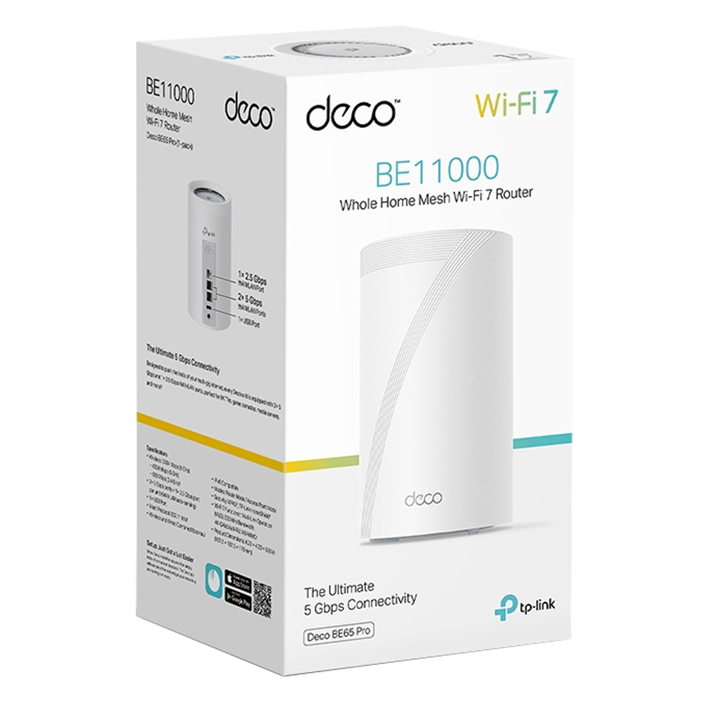 TP-Link Deco BE65 Pro BE11000 Tri-Band Mesh Wi-Fi 7 System - 1 Pack ...