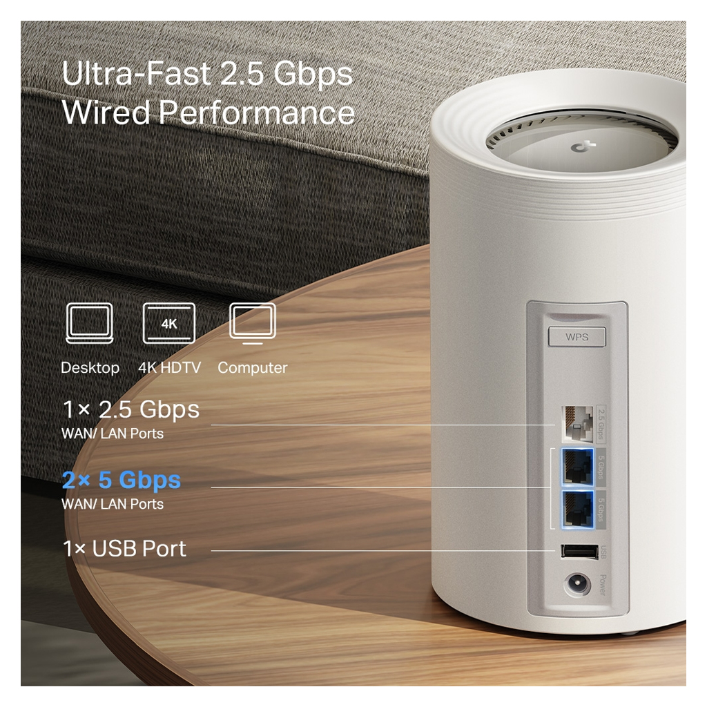 TP-Link Deco BE65 Pro BE11000 Tri-Band Mesh Wi-Fi 7 System - 2 Pack ...