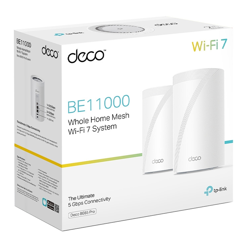 TP-Link Deco BE65 Pro BE11000 Tri-Band Mesh Wi-Fi 7 System - 2 Pack ...