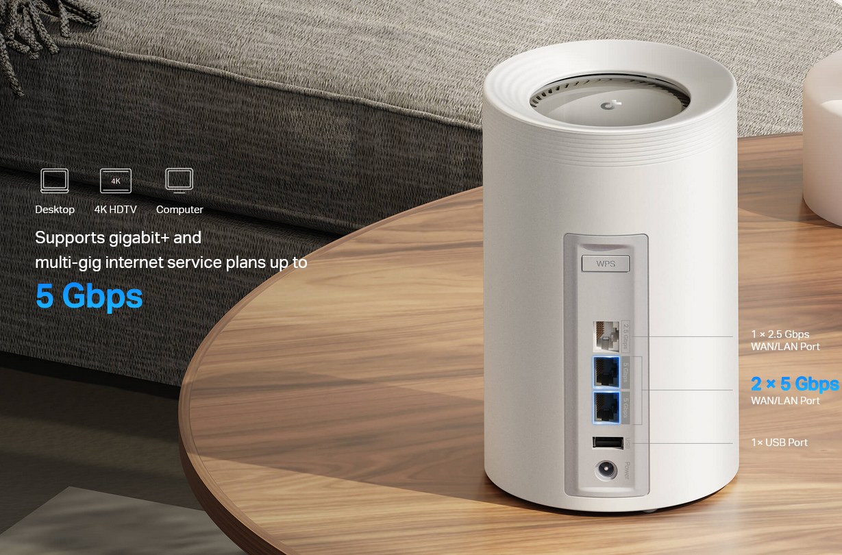 TP-Link Deco BE65 Pro BE11000 Tri-Band Mesh Wi-Fi 7 System - 1 Pack ...