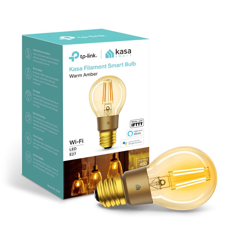 TP-Link KL60 Kasa Filament Smart Wi-Fi LED Bulb with Warm Amber Light ... TP-Link KL60 Kasa Filament Smart Wi-Fi LED Bulb with Warm Amber Light ...