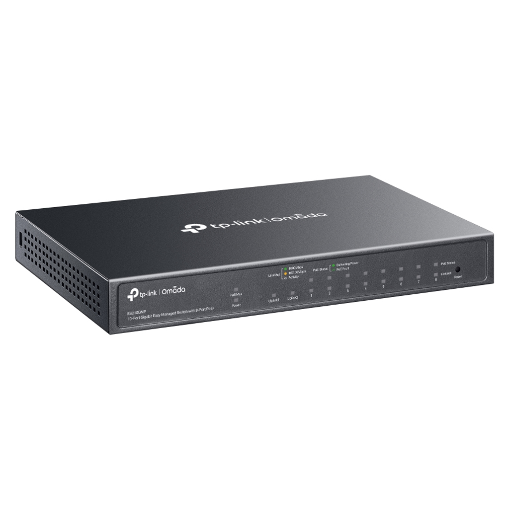 TP-Link Omada ES210GMP 10-Port Gigabit Easy Managed Switch with 8-Port ...