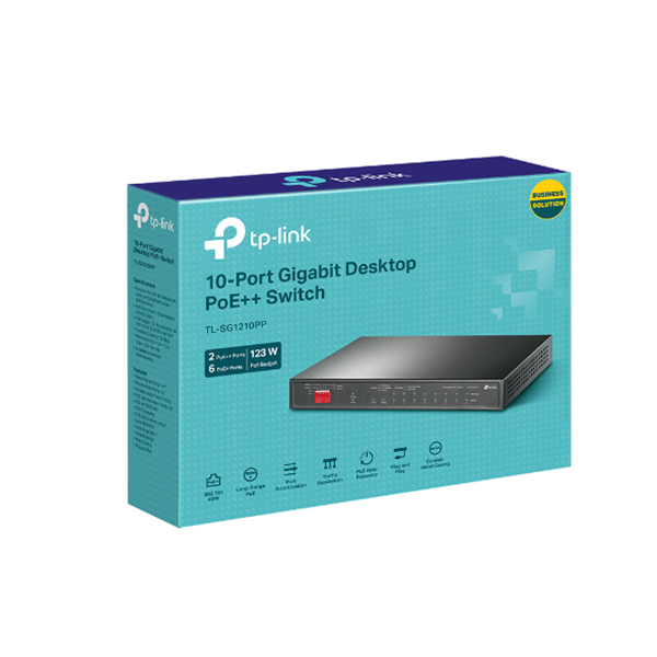 TP-Link 10-Port Gigabit Desktop Switch w/ 6-Port PoE+ 2-Port TL ...