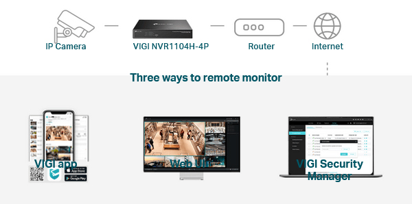 TP-Link VIGI NVR1004H-4P 4 Channel PoE+ Network Video Recorder - VIGI NVR1004H-4P | Mwave