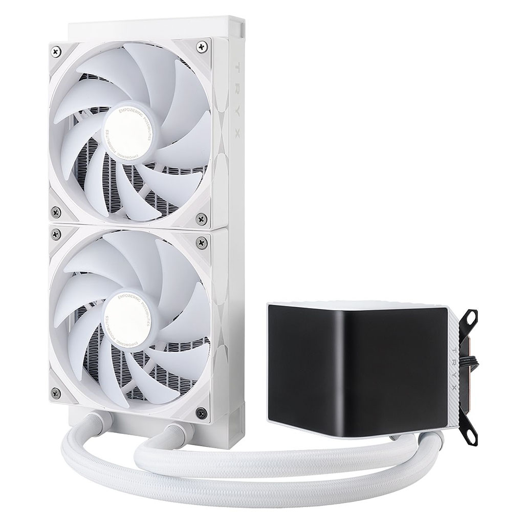TRYX PANORAMA LCD Display 240mm ARGB AIO Liquid CPU Cooler - White - L ...