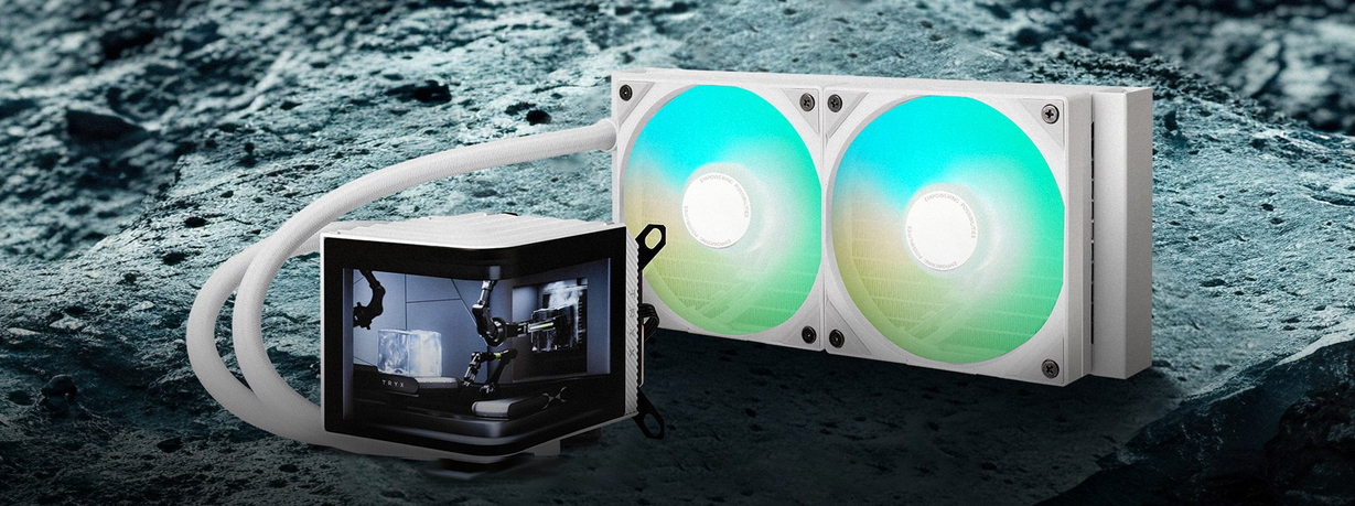 TRYX PANORAMA LCD Display 240mm ARGB AIO Liquid CPU Cooler - White - L ...