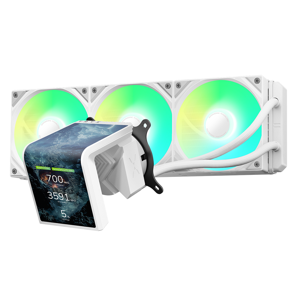 TRYX PANORAMA SE ARGB L-Shaped AMOLED 360mm Liquid CPU Cooler - White ...