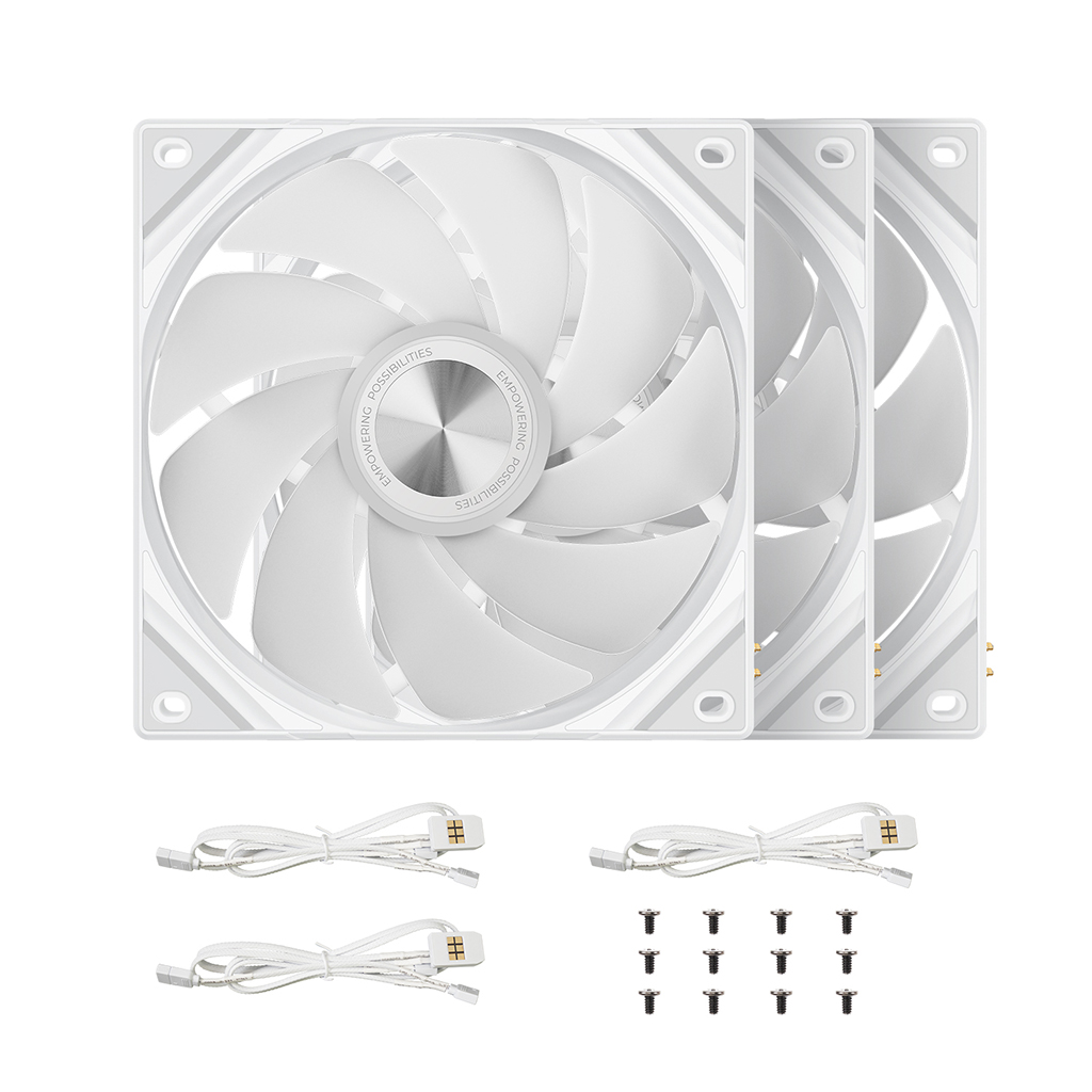TRYX ROTA SL 120 120mm ARGB Fan - White (3-Pack) - F-R120A-AM3M-G0W | Mwave