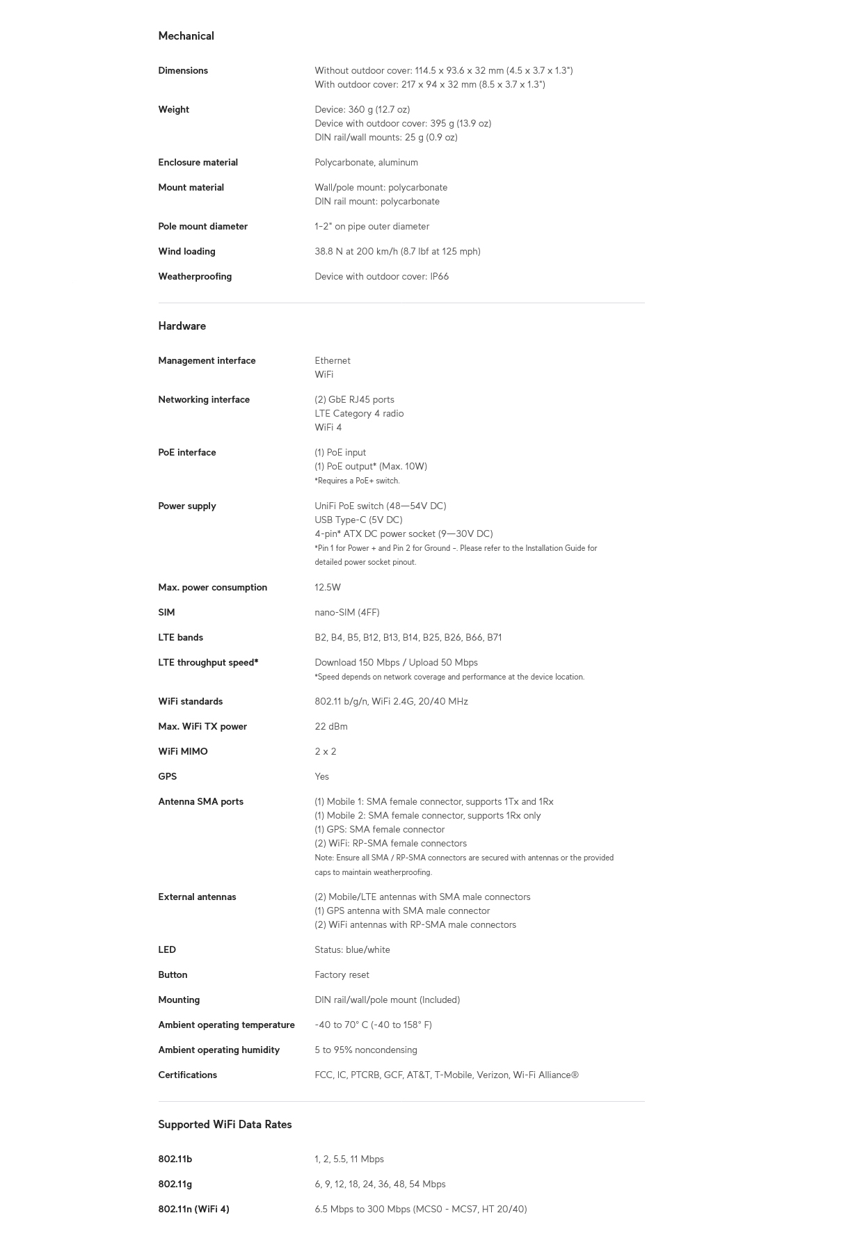 Ubiquiti Networks Compact & Ruggedised LTE Cat 4 Mobile Router ...