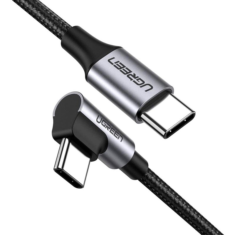 Ugreen 1m Angled USB Type-C to USB Type-C Cable - Gray/Black ...