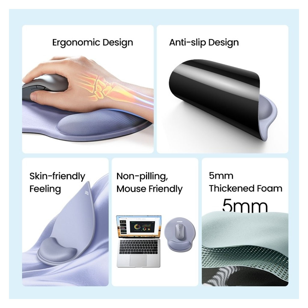 Ugreen 25243 Ergonomic Mouse Pad with Wrist Rest - Green - 25243 | Mwave