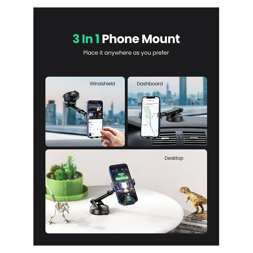 Ugreen 60990 Gravity Phone Holder with Suction Cup - Black - 60990 | Mwave