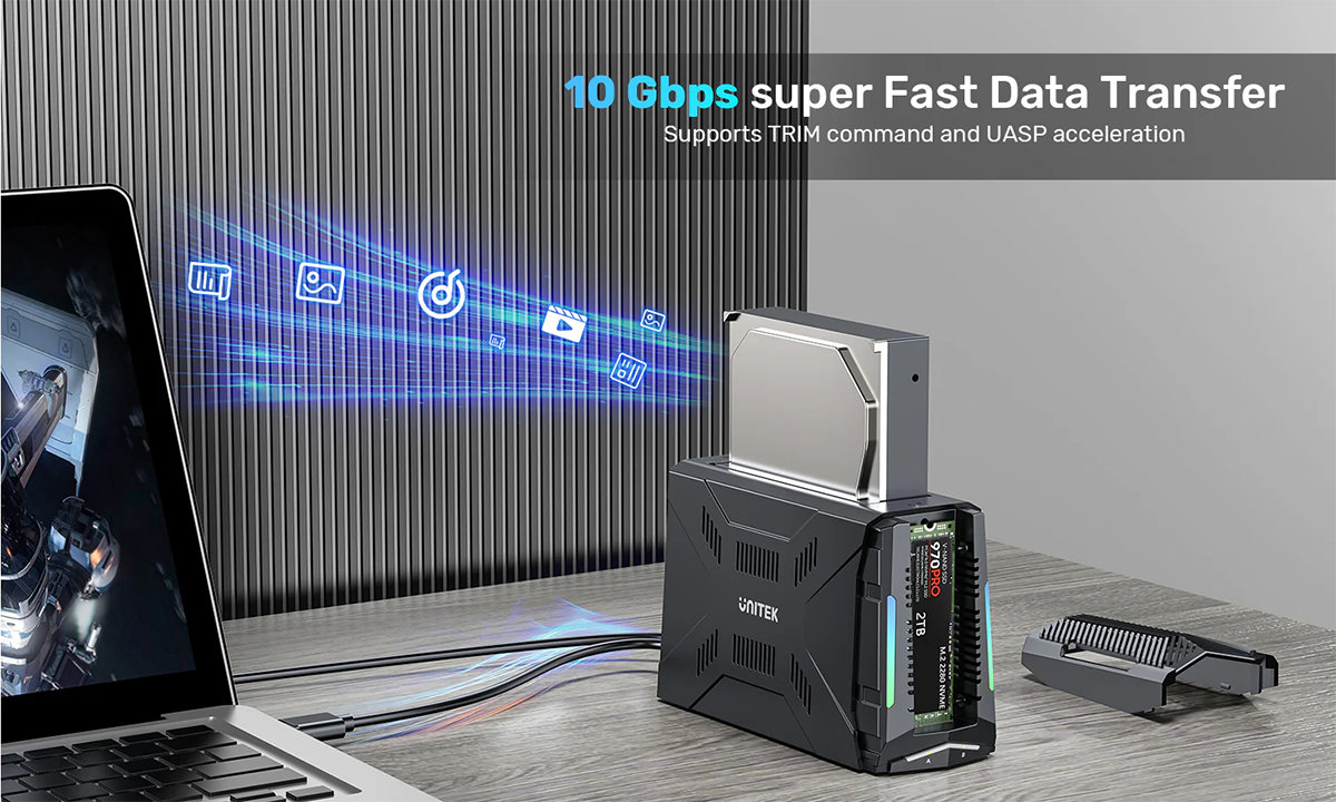 Unitek USB-C 10Gbps to M.2 SSD Docking Station - S1234B01-AU | Mwave