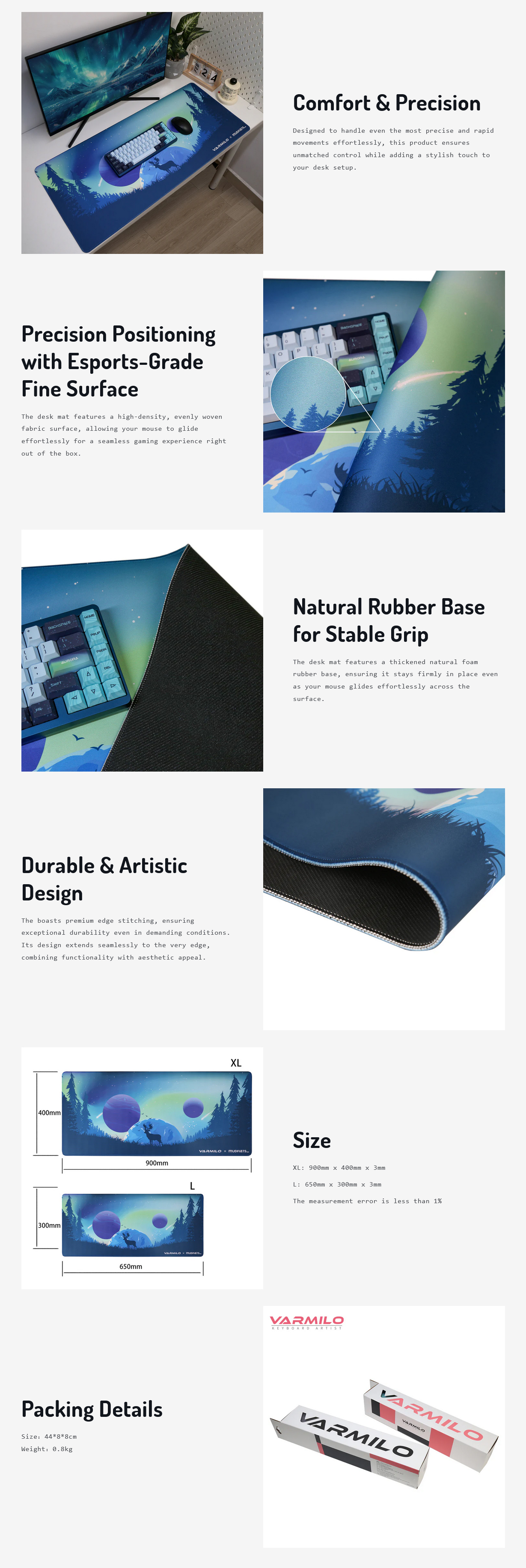 Varmilo XL Extended Desk Mouse Pad - Aurora - MPVOZDB05301 | Mwave