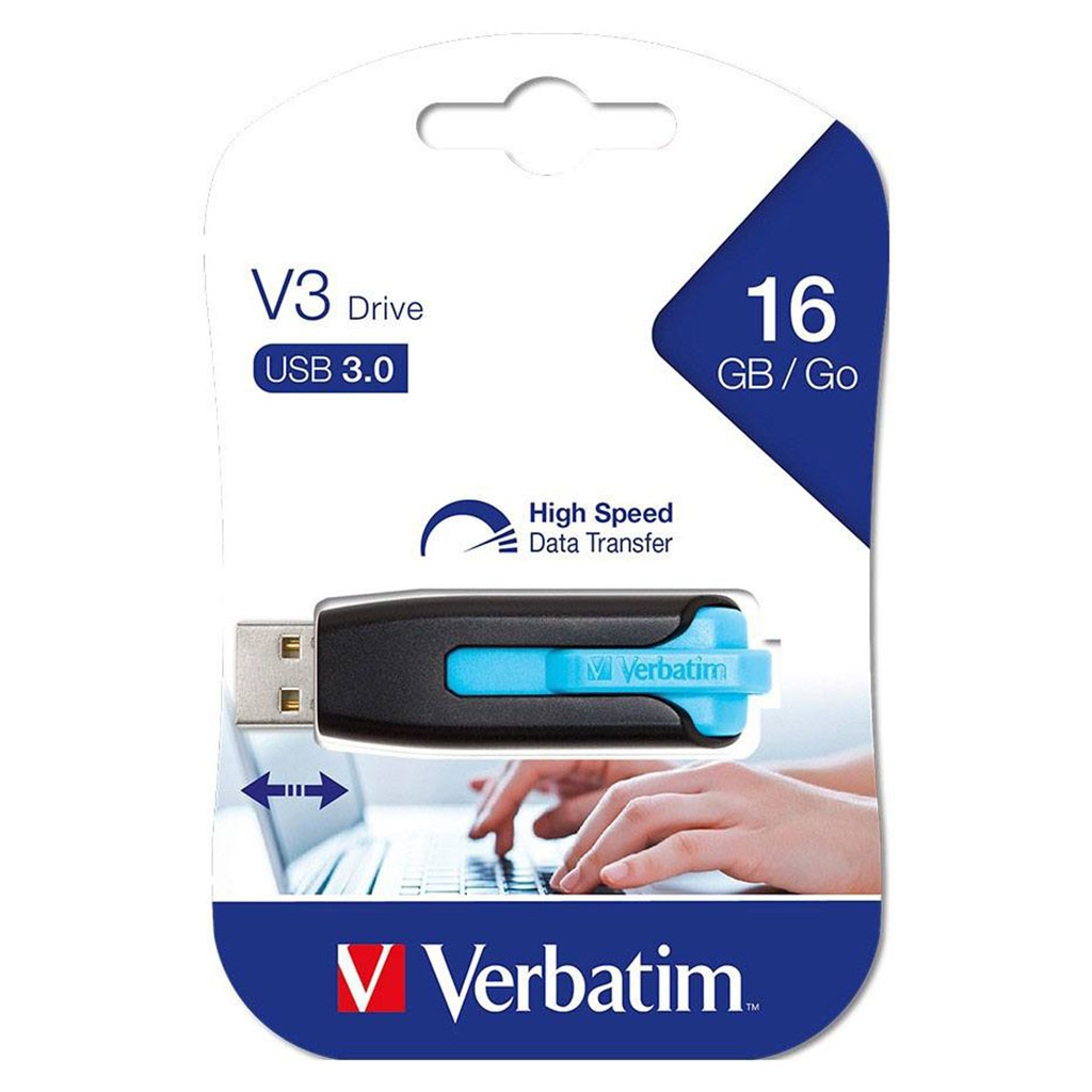 Verbatim 16GB Store n Go V3 USB Flash Drive - Blue - 49176 | Mwave