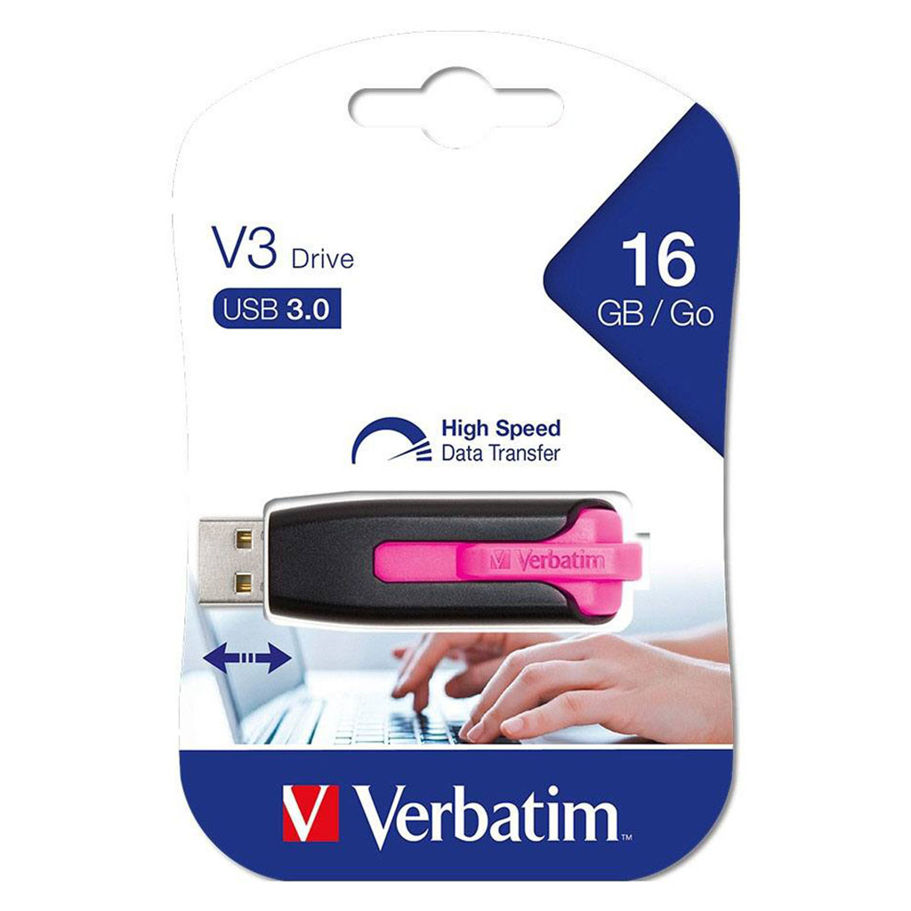 Verbatim 16GB Store n Go V3 USB Flash Drive - Pink - 49178 | Mwave