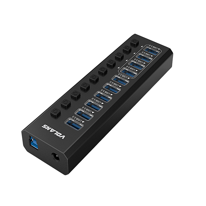 Volans VL-HB10S Aluminium 10 Ports USB3.0 HUB with 4 x Fast Charing ...