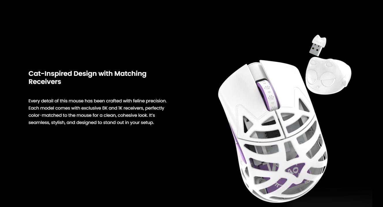 WLmouse Beast Miao 8K Magnesium Wireless Optical Gaming Mouse - Black ...