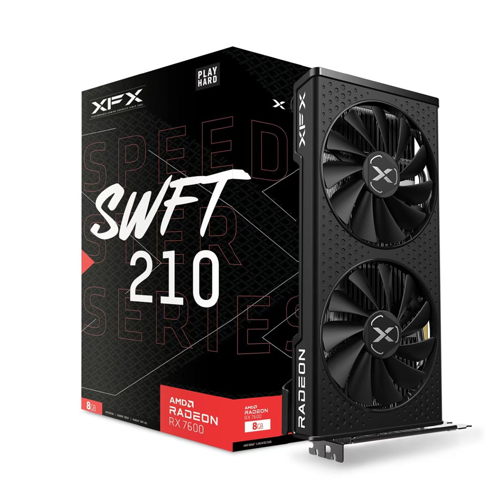 XFX AMD Radeon RX 7600 SPEEDSTER SWFT210 Core Edition 8GB GDDR6 Video ...