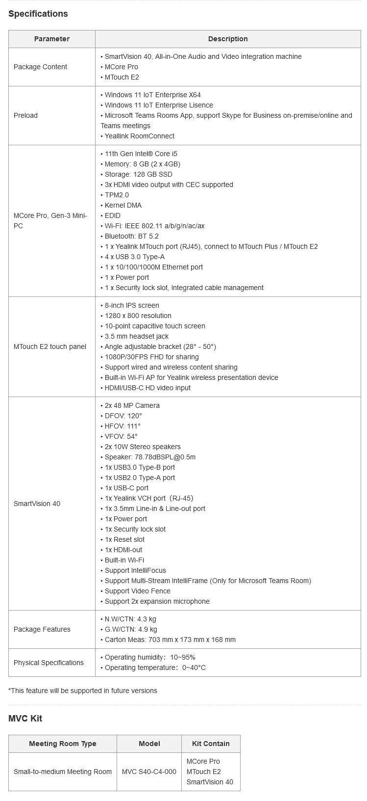 Yealink MVC S40 Microsoft Teams Small to Medium Room Conference System ...