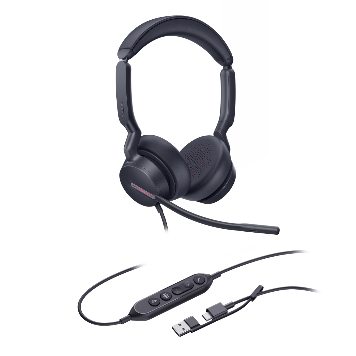 Yealink (UH46 Dual Teams) Microsoft Teams Certified USB Wired Headset ...