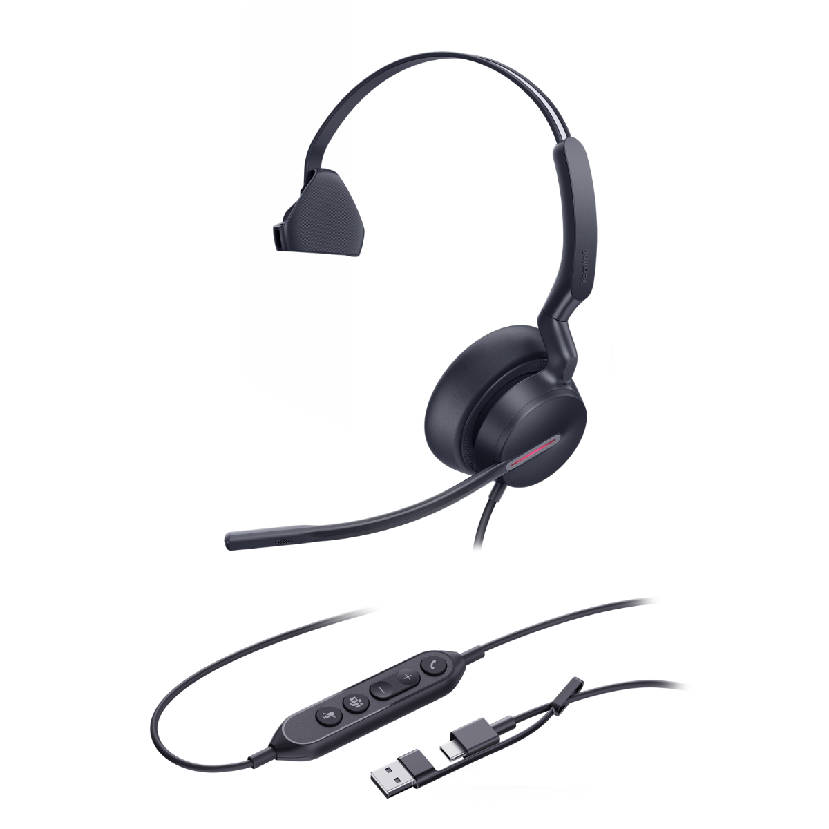 Yealink (UH46 Mono Teams) Microsoft Teams Certified USB Wired Headset ...