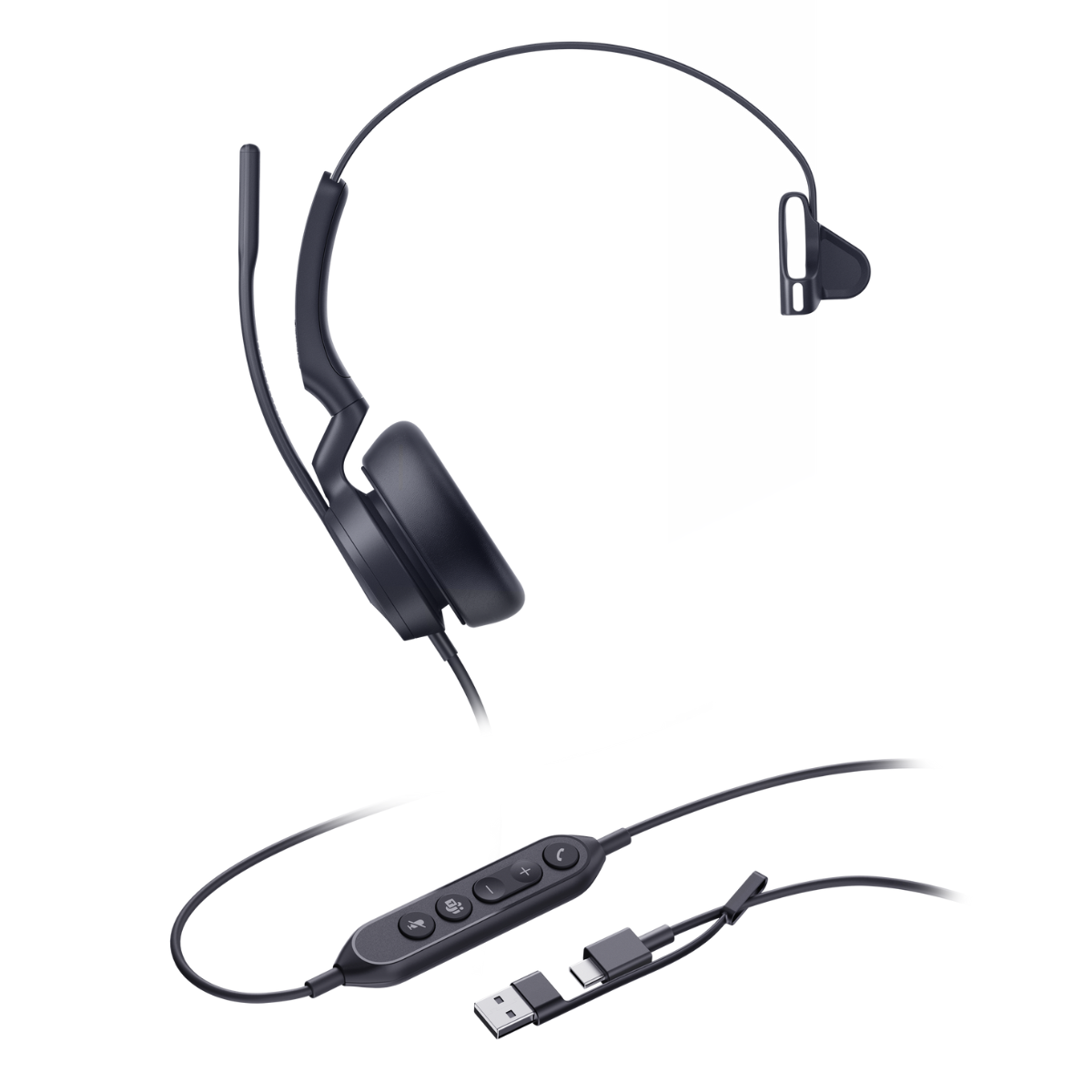Yealink (UH46 Mono Teams) Microsoft Teams Certified USB Wired Headset ...