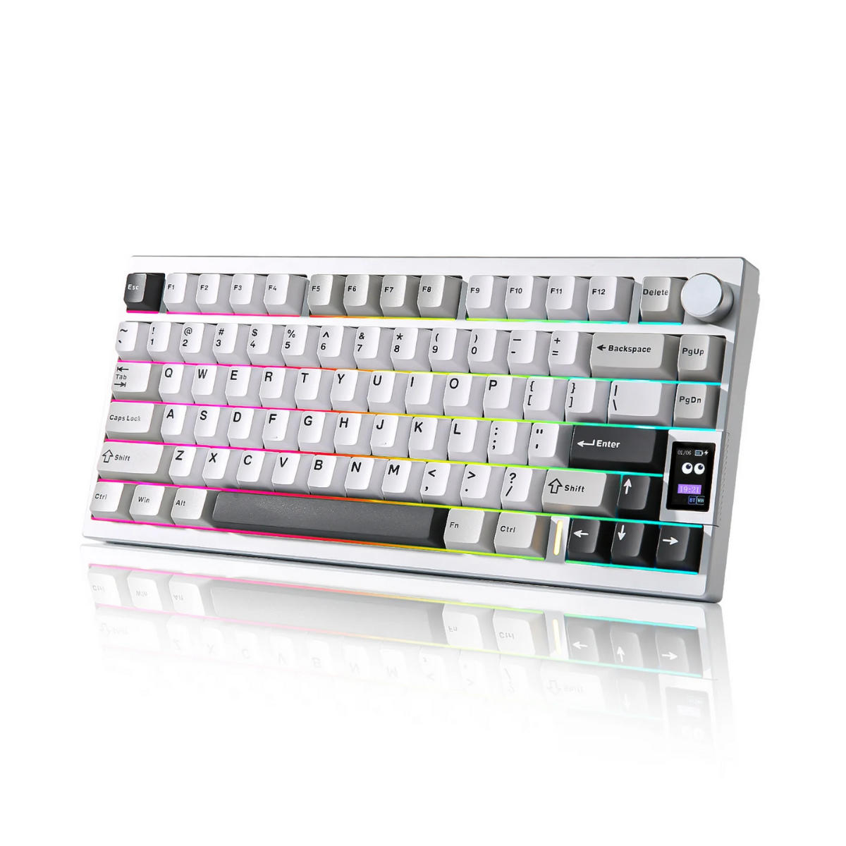 YUNZII AL80 QMK/VIA Aluminum LCD Mechanical Keyboard - Silver - Gateron ...