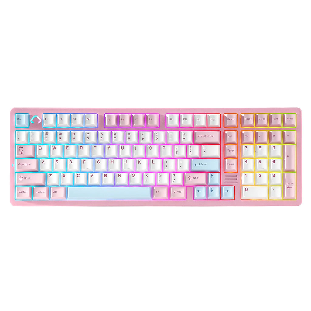 Yunzii AL98 QMK/VIA Hot-Swappable Aluminium Pink Mechanical Gaming ...