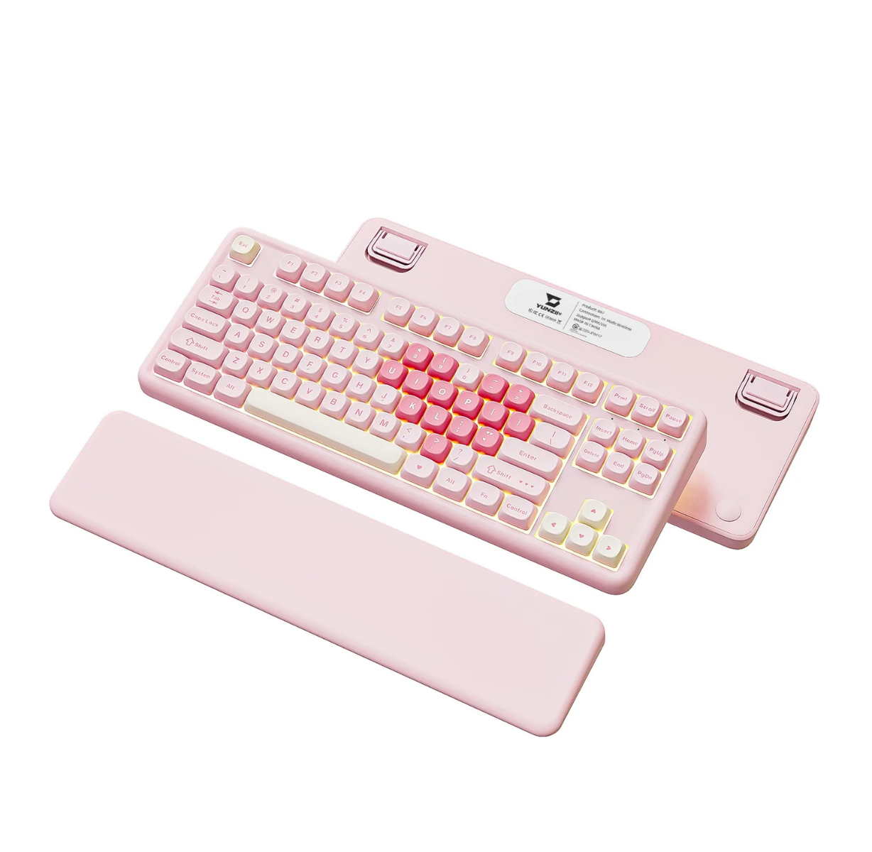 YUNZII B87 QMK/VIA Custom Mechanical Keyboard - Pink - Cocoa Cream V2 Switches - KBYZB87PKCC | Mwave