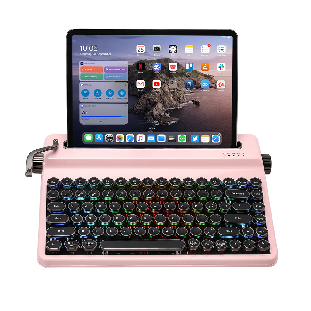 YUNZII QL75 Retro Typewriter QMK/VIA Mechanical Keyboard - Onyx Tactile ...