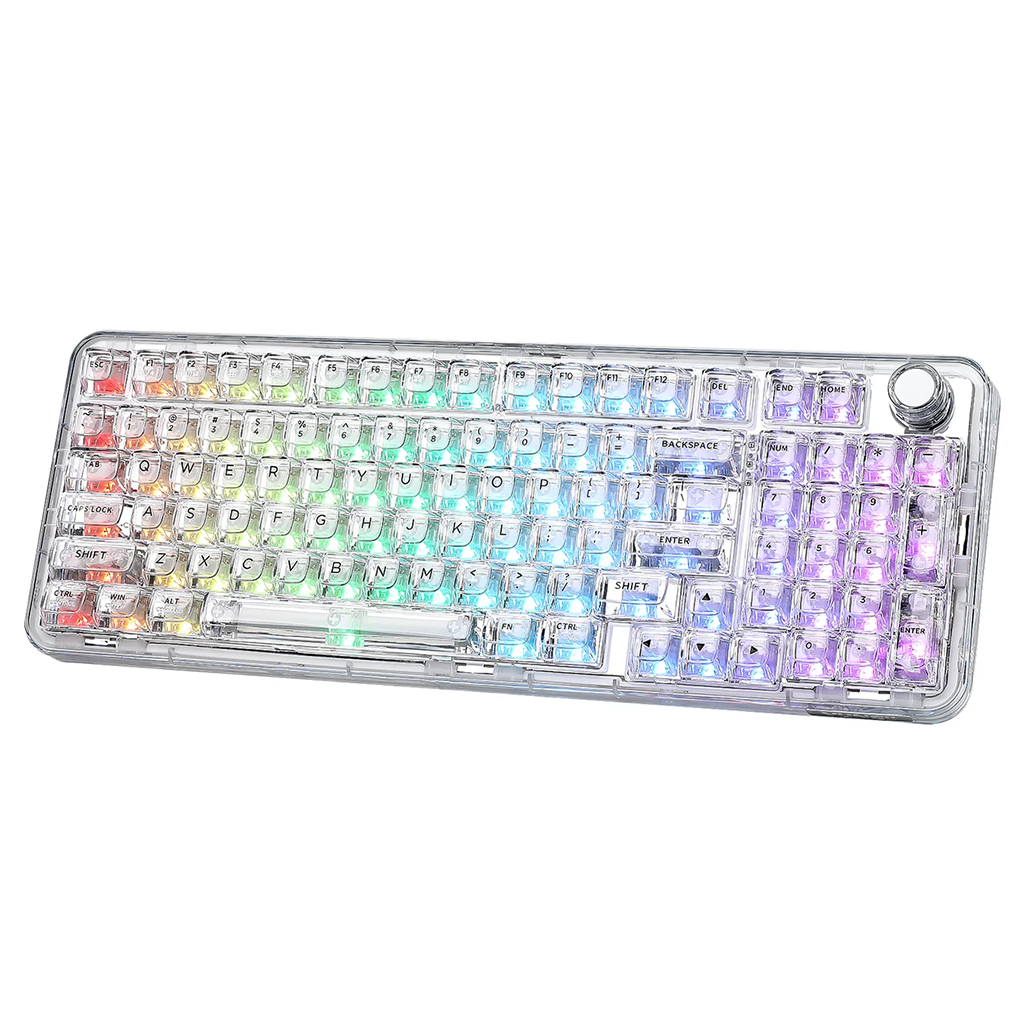 YUNZII X98 Transparent QMK/VIA Mechanical Keyboard - Snow Linear Switch ...