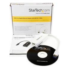 StarTech Gigabit USB 3.0 NIC w/ USB Port - White - USB31000SPTW | Mwave