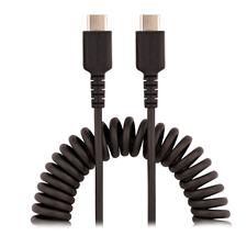 Startech M Usb C To Usb C Rugged Coil Charging Cable Black R Ccc M Usb Cable Mwave