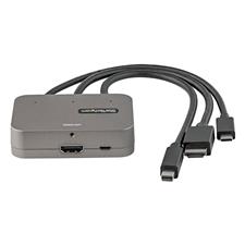 StarTech 3-in-1 Multiport to HDMI Adapter - 4K USB-C, HDMI or Mini DP ...